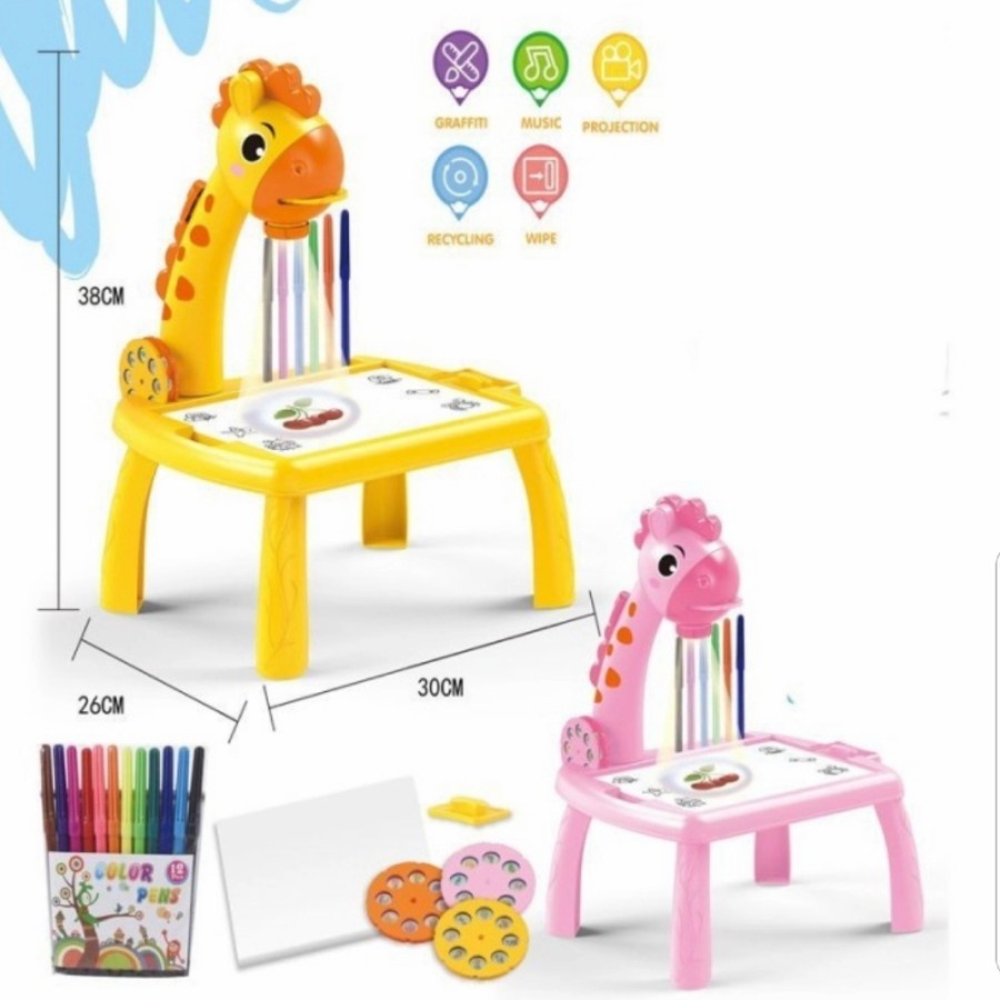 Jual Mainan Edukasi Meja Gambar Proyektor Jerapah Giraffe Projector ...