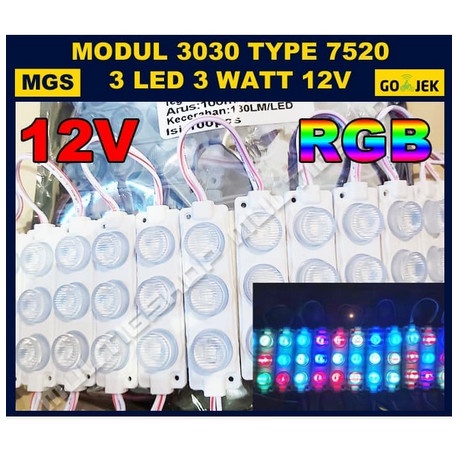 Jual 3 Led Modul RGB 3030 3Led 12V 12 V Led 3Mata 3 Mata RGB Eceran | Shopee Indonesia