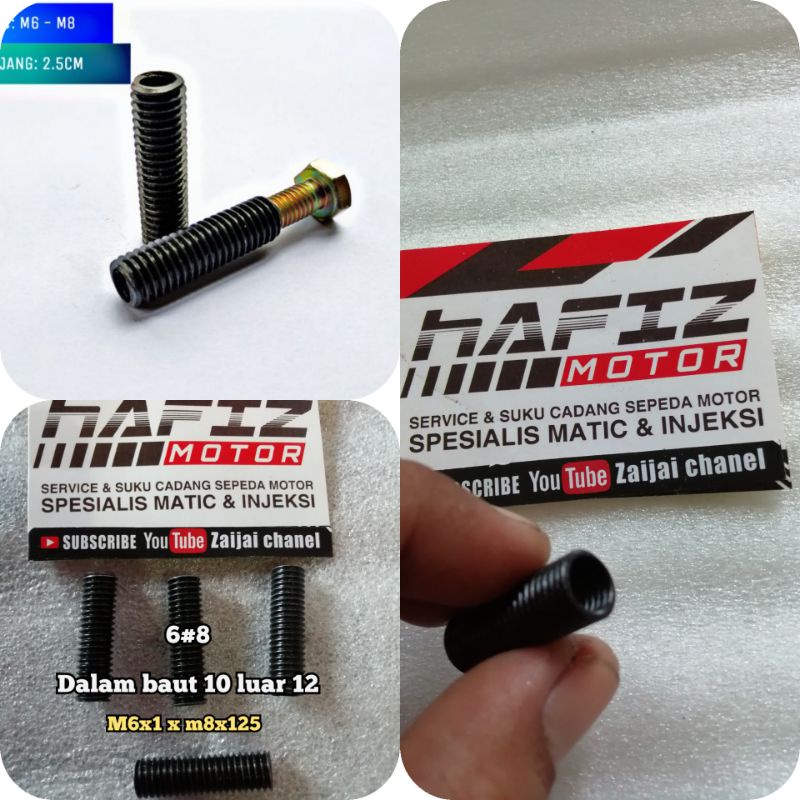 Jual sokdrat baut 10 selk sok drat m6 x m8 perbos baut dol 10 recoil ...