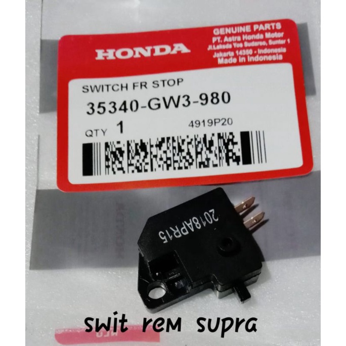 Jual Switch swit Rem Kanan Depan Honda Vario 110 125 150 Beat FI F1 ...