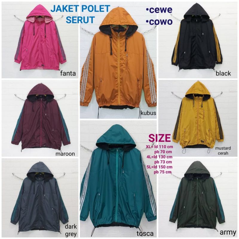 Jual Jaket polet serut @didas/SUPER JUMBO/cewe/cowo/jaket olahraga/ld ...