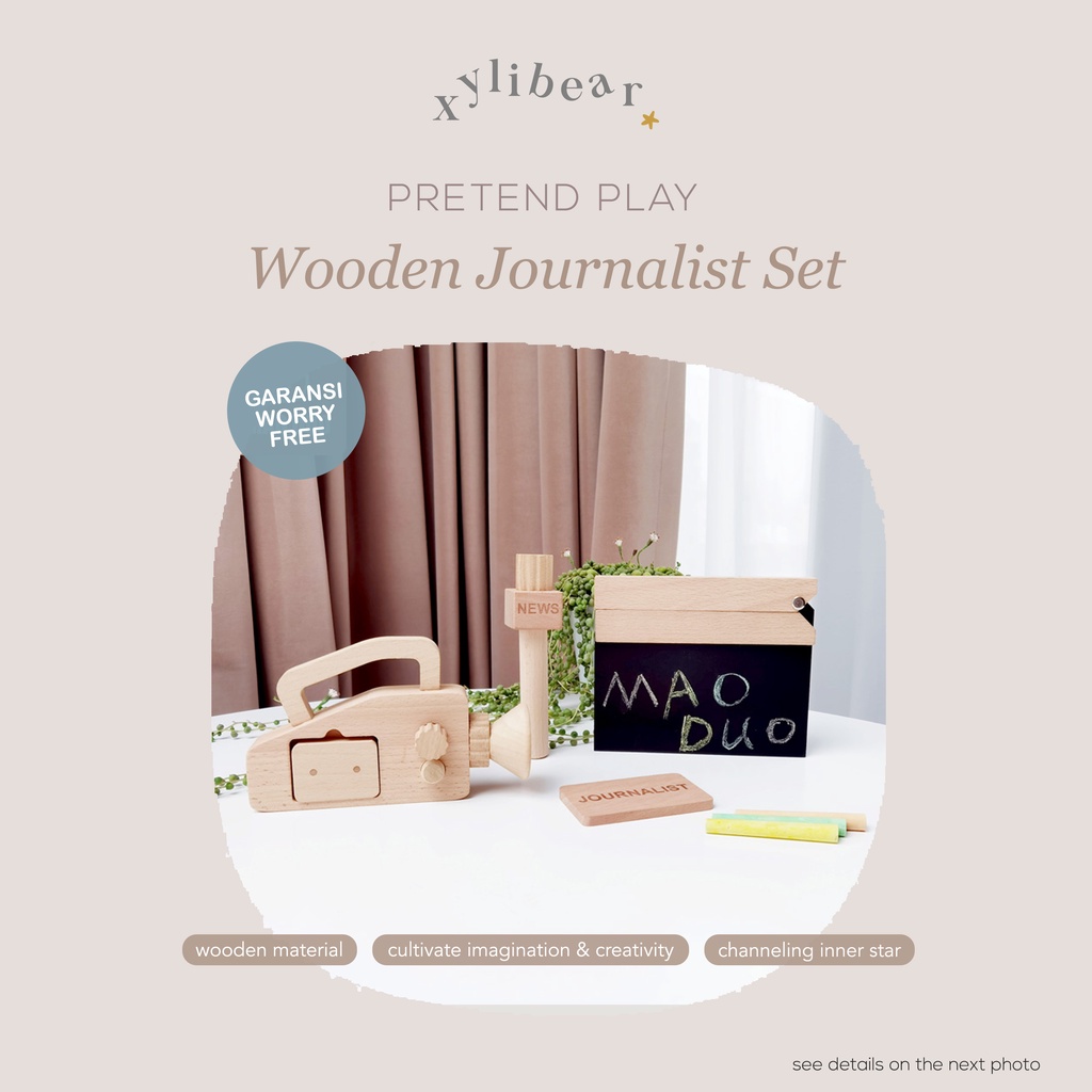 Jual Wooden Journalist Set - Wooden Toys - Xylibear - Pretend Play ...