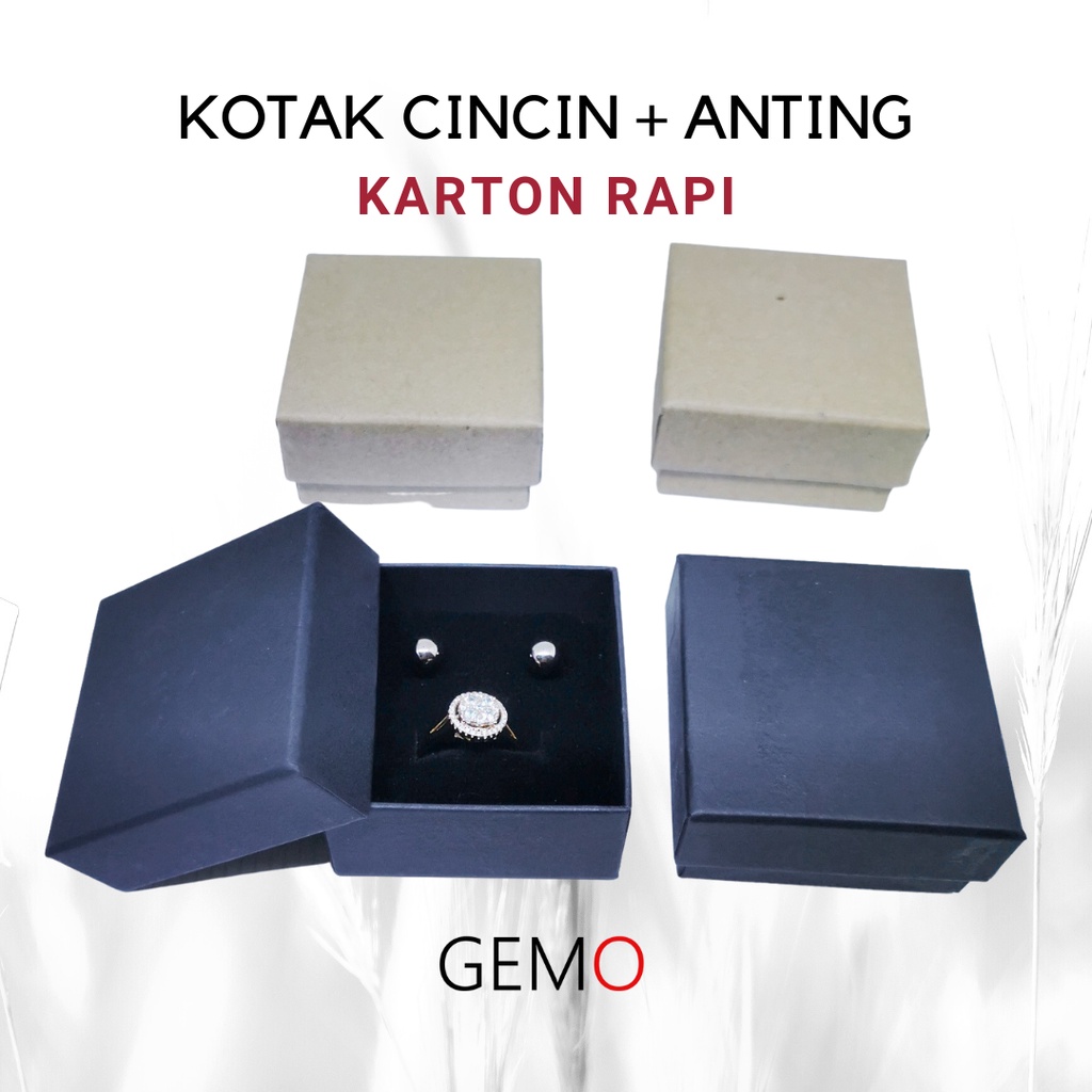 Jual Kotak Cincin + Anting Model Kardus - Box Perhiasan Tempat ...