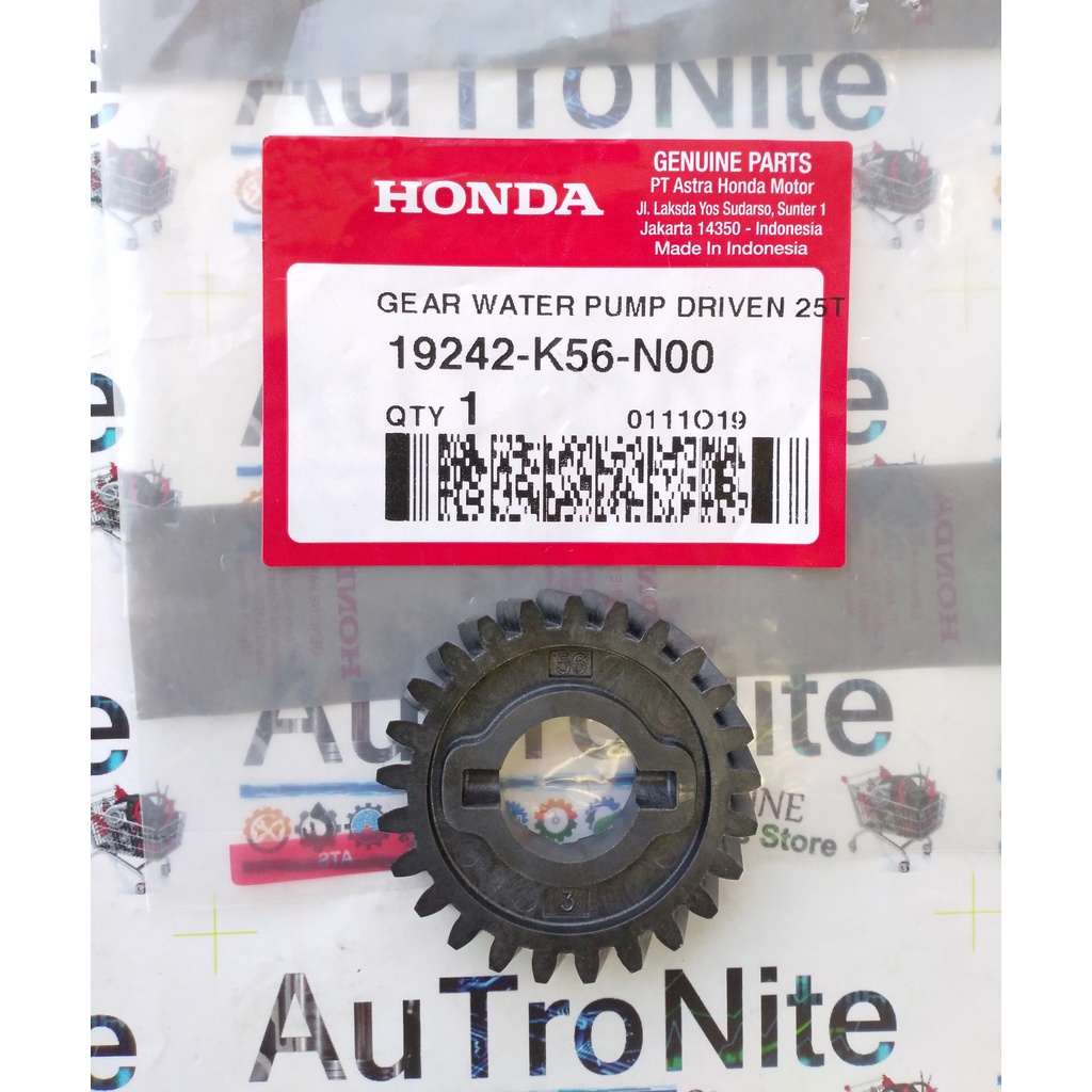 Jual Gear Water Pump Radiator Driven 25T 19242-K56-N00 Original Honda ...