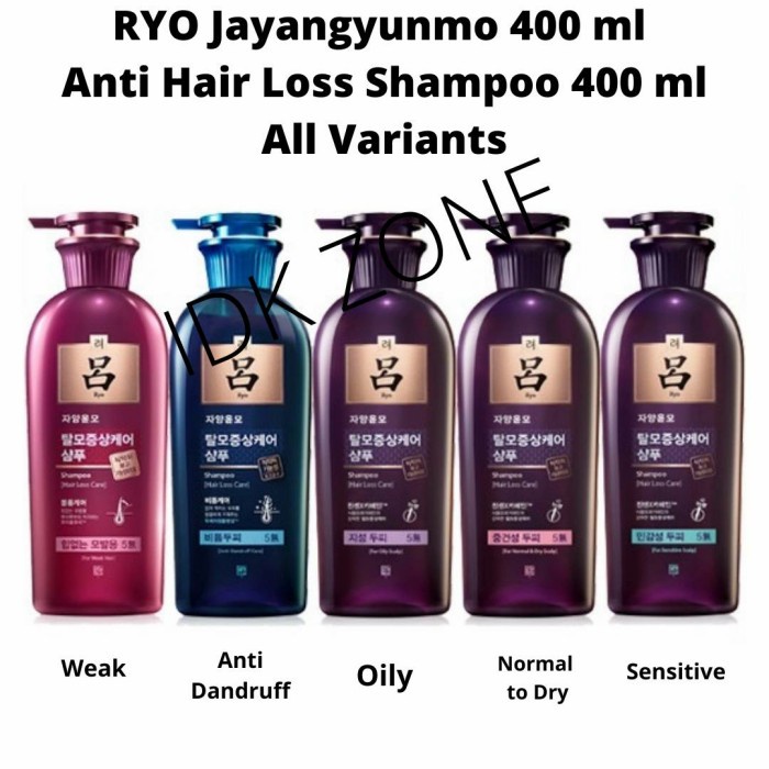 Jual hy10g201 Ryo Anti Hair Loss Shampoo 400 Ml Oily / Dry / Sensitive ...