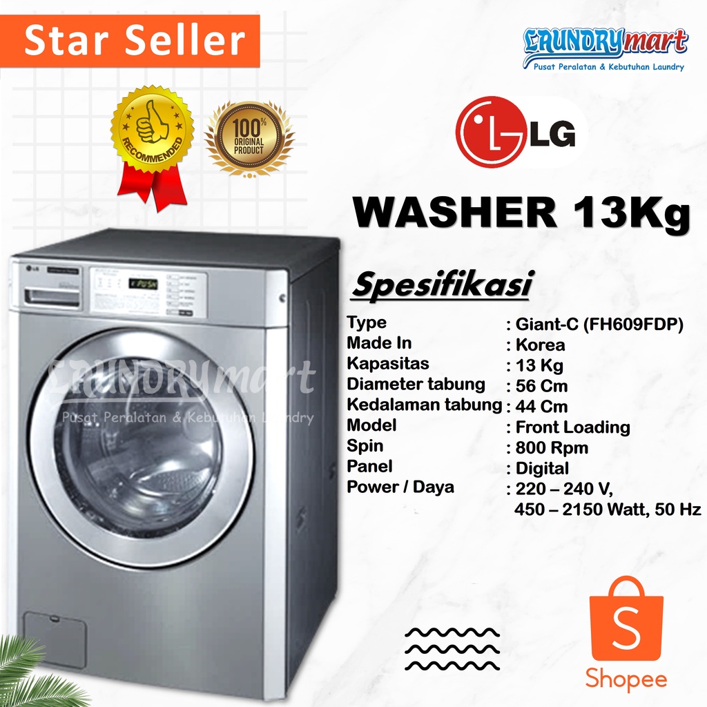 Jual MESIN CUCI LAUNDRY/MESIN CUCI FRONT LOADING LG GIANT C 13 KG ...
