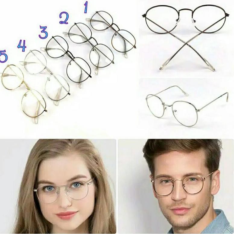 Jual MALL kacamata oval frame besi kacamata retro vintage | Shopee Indonesia