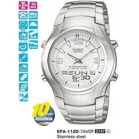 Jual Jam Tangan Analog Digital Pria Casio Edifice EFA-112D-7A Original ...