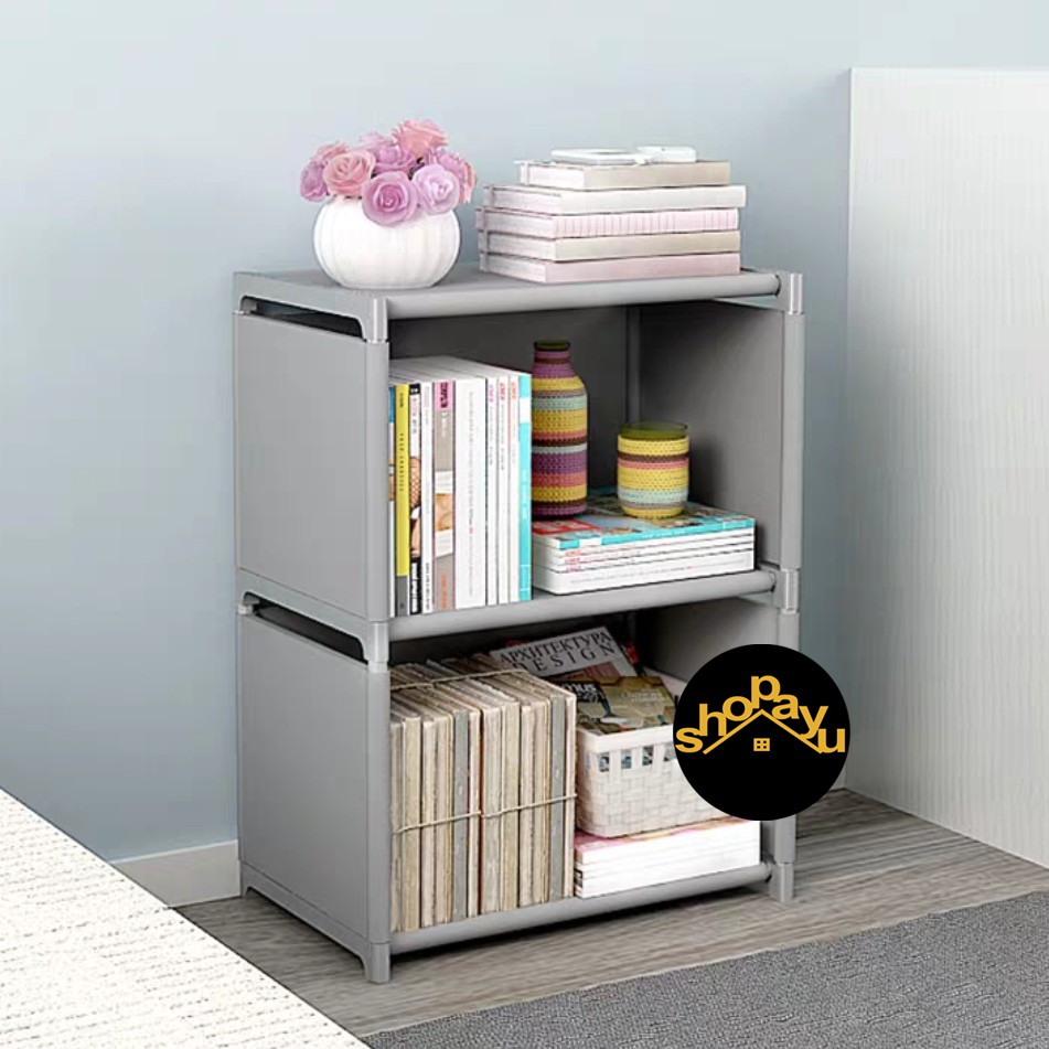 Jual Rak buku susun rak portable rak serbaguna 3 TINGKAT 2 RUANG ...