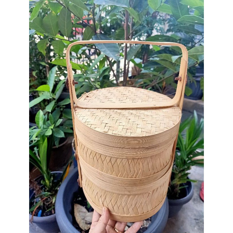 Jual rantang bambu susun 2 ukuran 20x20 | Shopee Indonesia