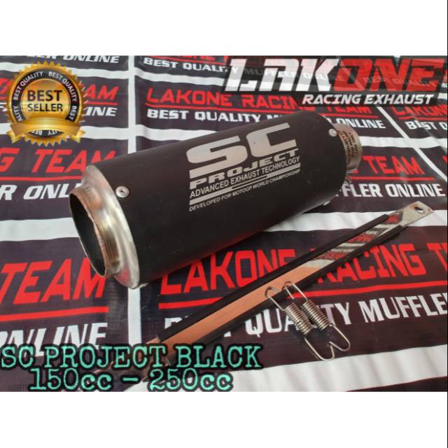 Jual KNALPOT RACING SC PROJECT BLACK LUBANG inlet 2INCH UNIVERSAL ...