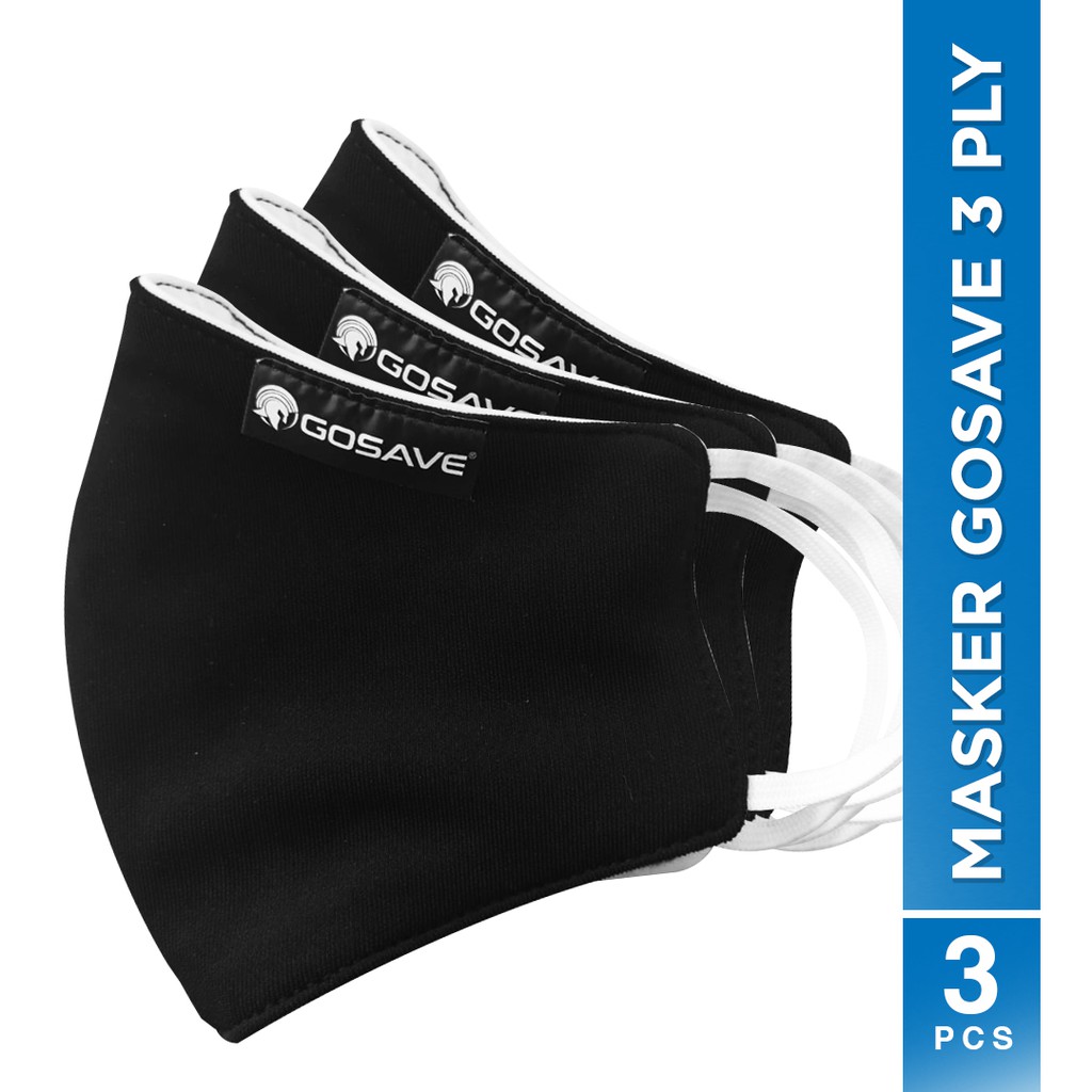 Jual Gosave Protect 3 in 1 Masker Kain Waterproof Non Medis 3 Ply Lapis ...