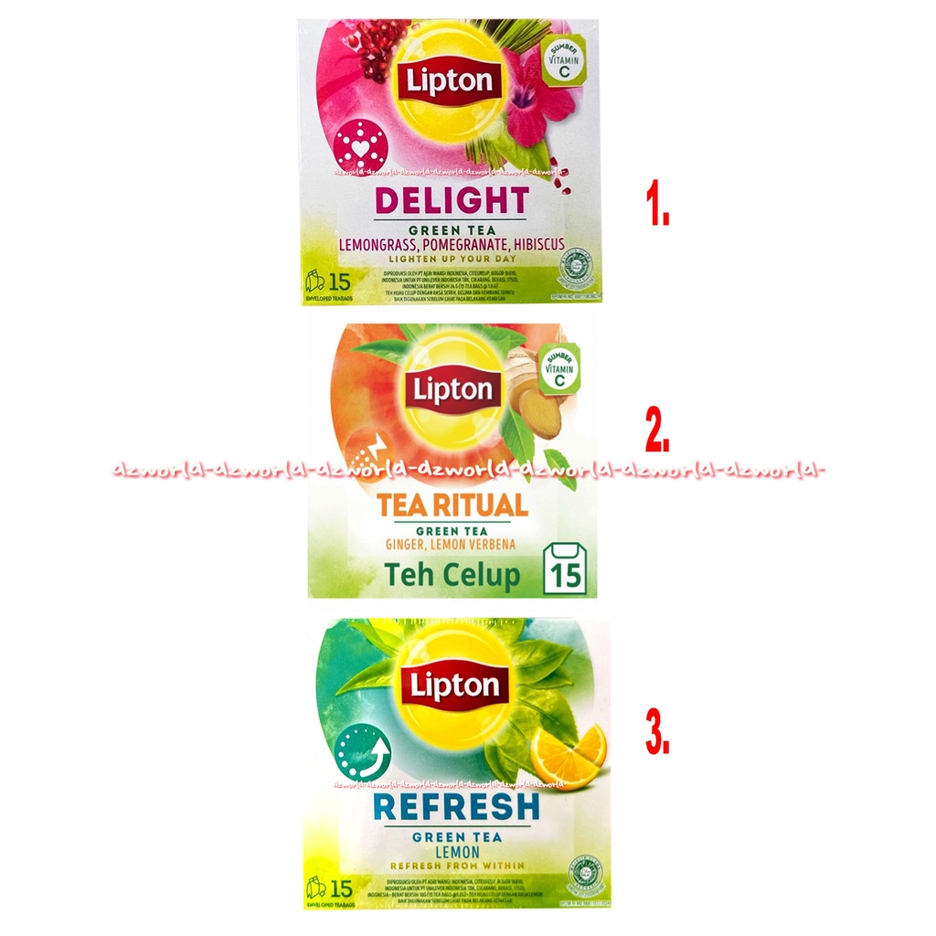 Jual Lipton 15teabags Delight Green tea Lemongrass PomegranateTea ...