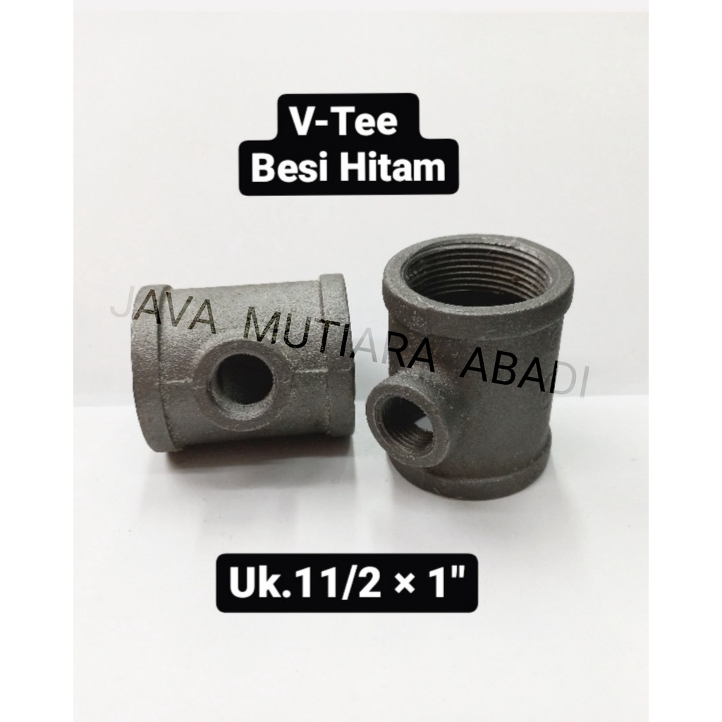 Jual Tee Reducer Galvanis Besi / Hitam 1 1/2 inch x 1 inch Drat BSPT ...
