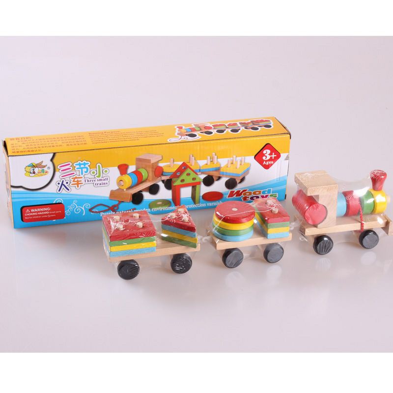 Jual WOODEN TOYS TRAIN MATCHING SHAPE GEOMETRI / MAINAN KAYU KERETA API ...