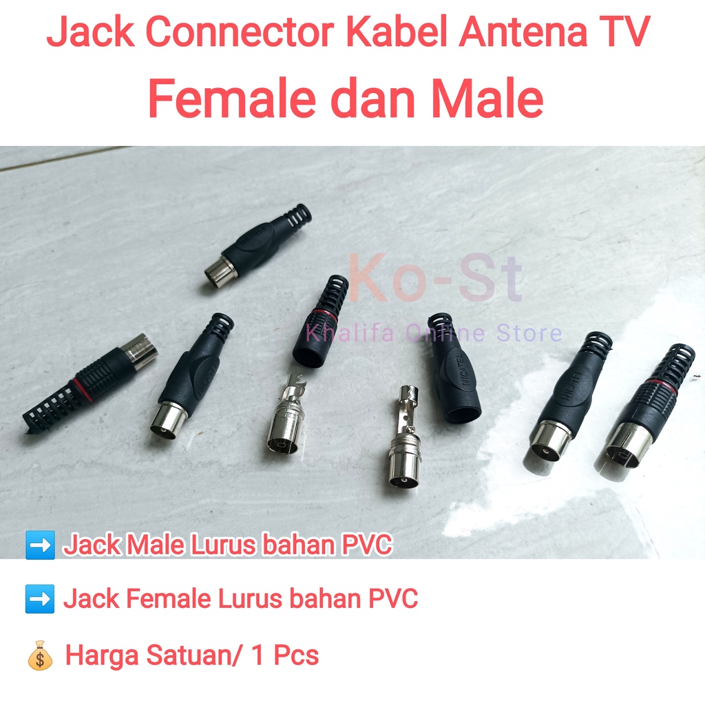 Jual Jack DIY Connector Konketor Colokan Kabel Antena TV STB Booster ...
