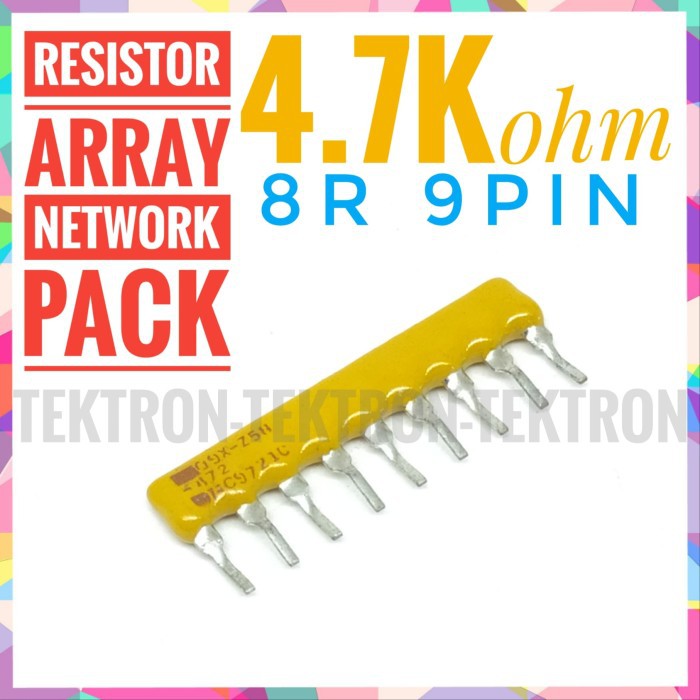 Jual Resistor 4.7Kohm 8R 9Pin R network array pack SIP 4K7 ohm 4.7K | Shopee Indonesia