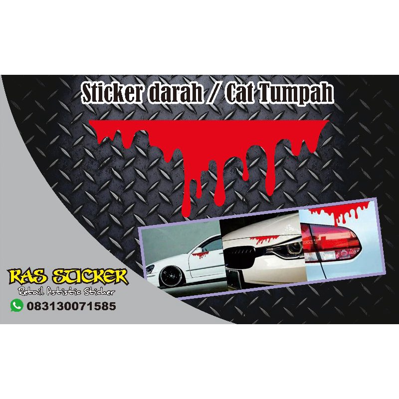 Jual STICKER CUTTING MOBIL DESIGN DARAH / sticker cat tumpah | Shopee ...