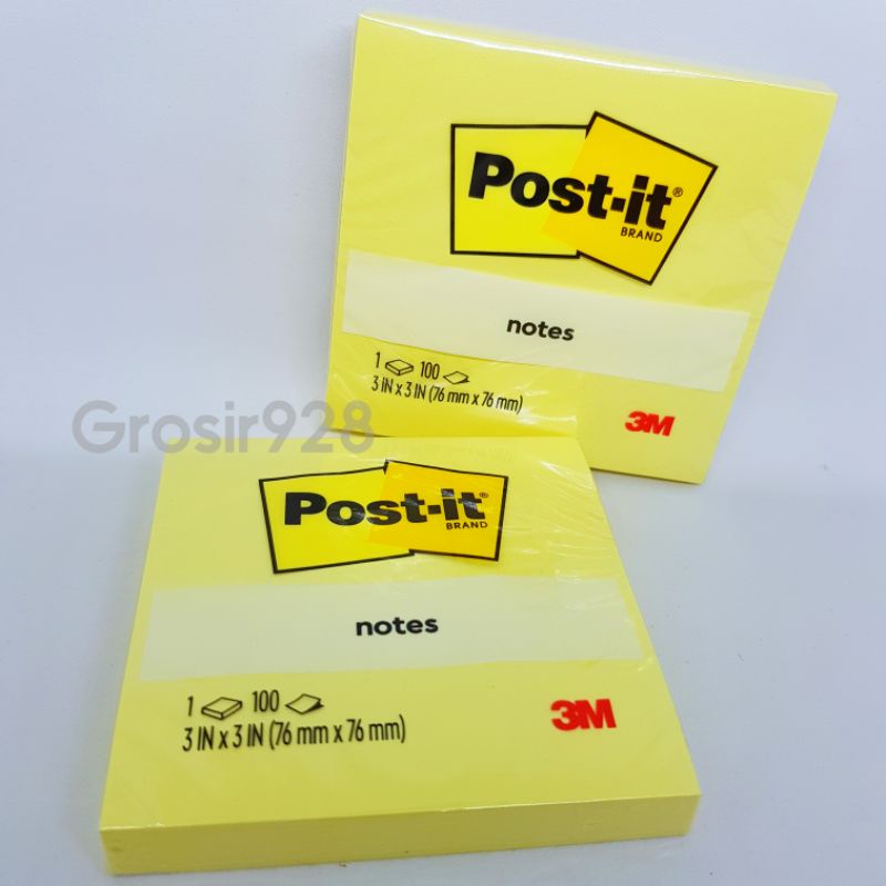 Jual (PER PAK KECIL) Memo Stick / Sticky Notes Post It 3M 654 Kuning ...