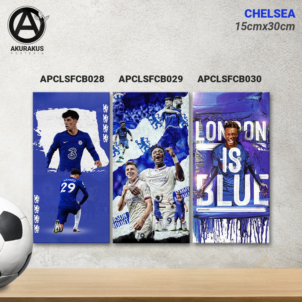 Jual WALL DECOR HIASAN DINDING POSTER KAYU CHELSEA FC APCLSFCB028-030 ...