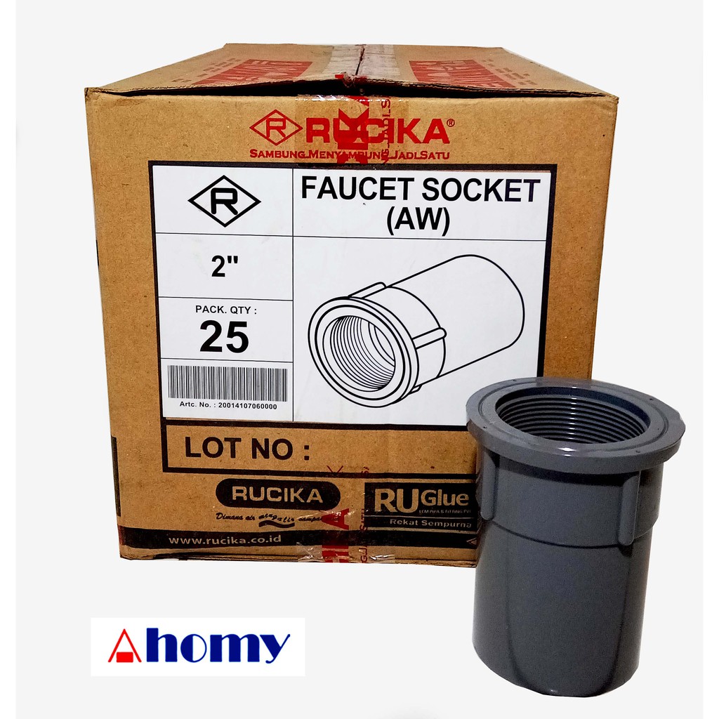 Jual sock drat dalam 2” TS AW tebal rucika faucet socket pvc | Shopee ...