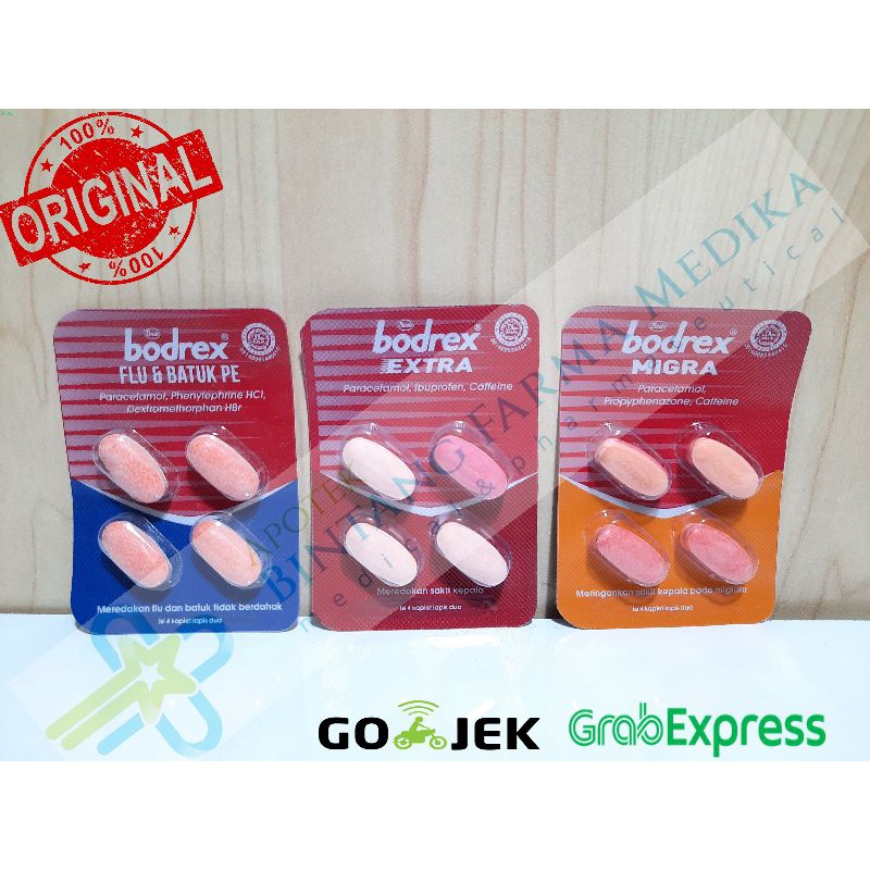 Jual Bodrex Extra 4 Strip /Bodrex Migra/Bodrex Flu Batuk PE isi 4tab ...