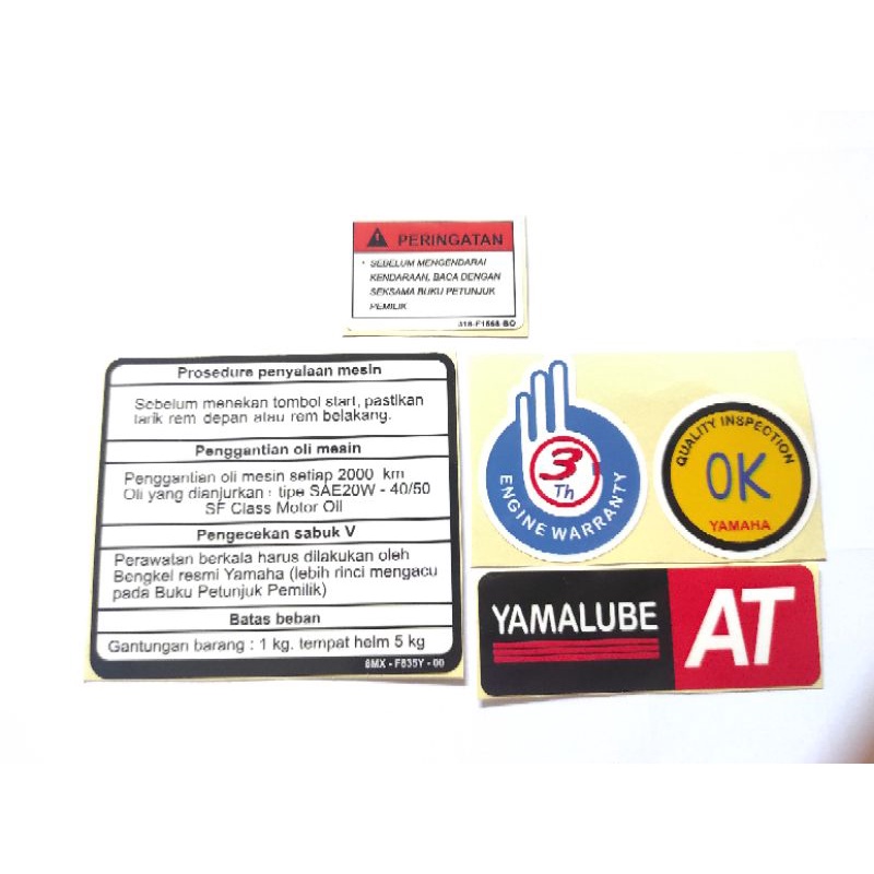 Jual STICKER PRINTCUTT WARNING MOTOR YAMAHA | Shopee Indonesia