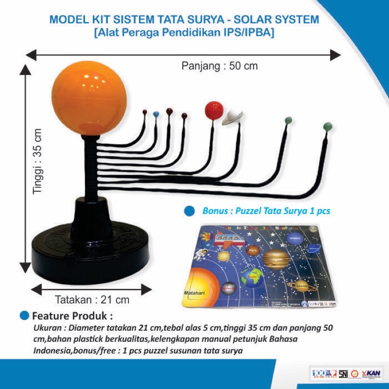 Jual [Original Produk] MODEL KIT SUSUNAN 9 PLANET SISTEM TATA SURYA - SOLAR SYSTEM [Alat Peraga ...