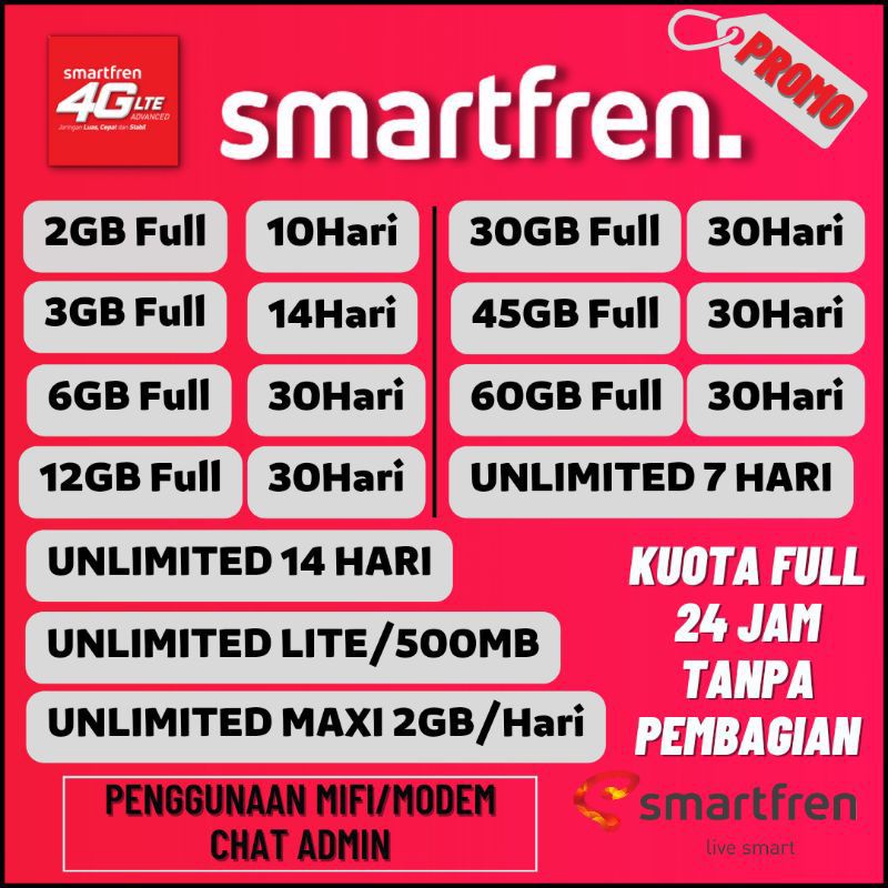Jual kuota Smartfren murah paket data | Shopee Indonesia