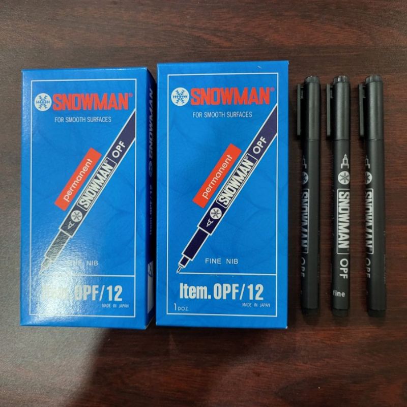 Jual MURAH! SPIDOL PEN PERMANENT SNOWMAN OHP OPM / OPF - OPF HITAM ...