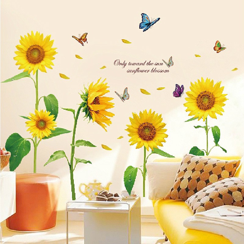 Jual RELIZA WALL STICKER BUNGA MATAHARI SUN FLOWERS SK9122 STIKER ...