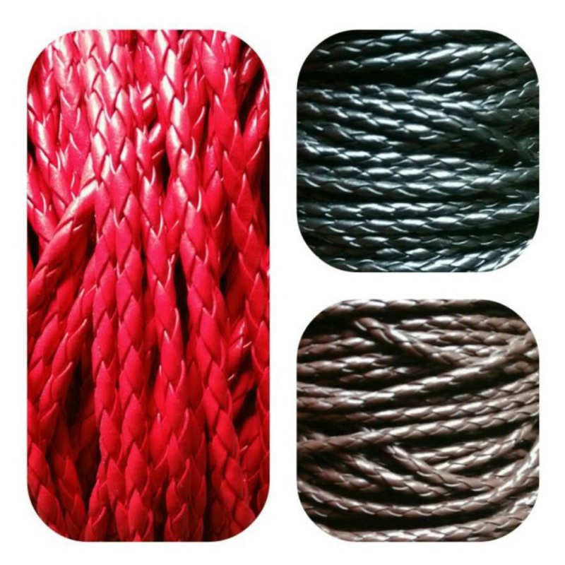 Jual tali kulit kepang bulat 4mm permeter | Shopee Indonesia