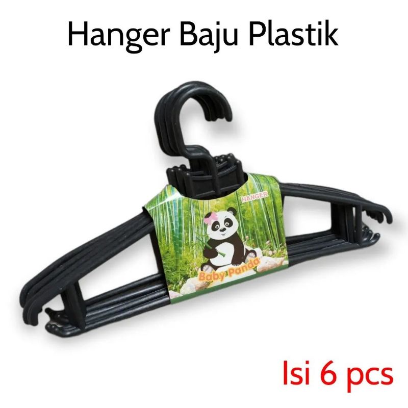 Jual Hanger Plastik Hitam Panda isi 6 Pcs | Shopee Indonesia