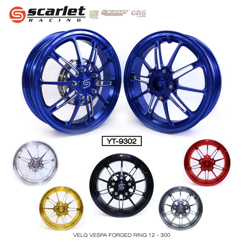 Jual Scarlet Racing - Velg Pelek Rim Alloy Vespa FORGED Ring 12 YT 9302 ...