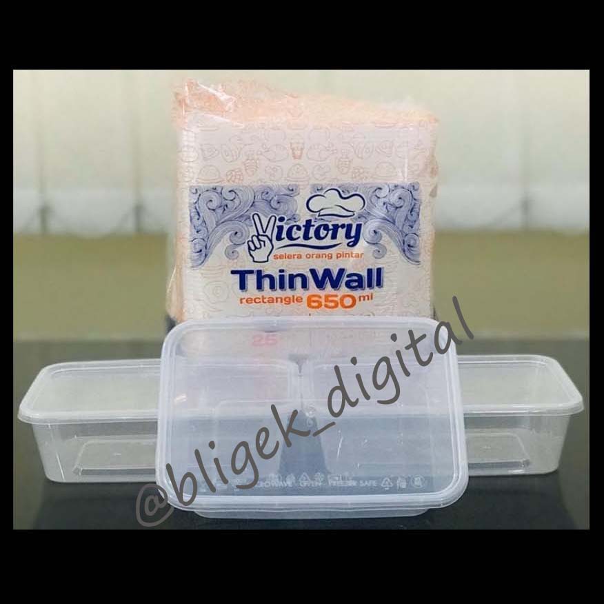 Jual (ECERAN) ThinWall Rectangle 650 ml / Container Plastik / Kotak ...