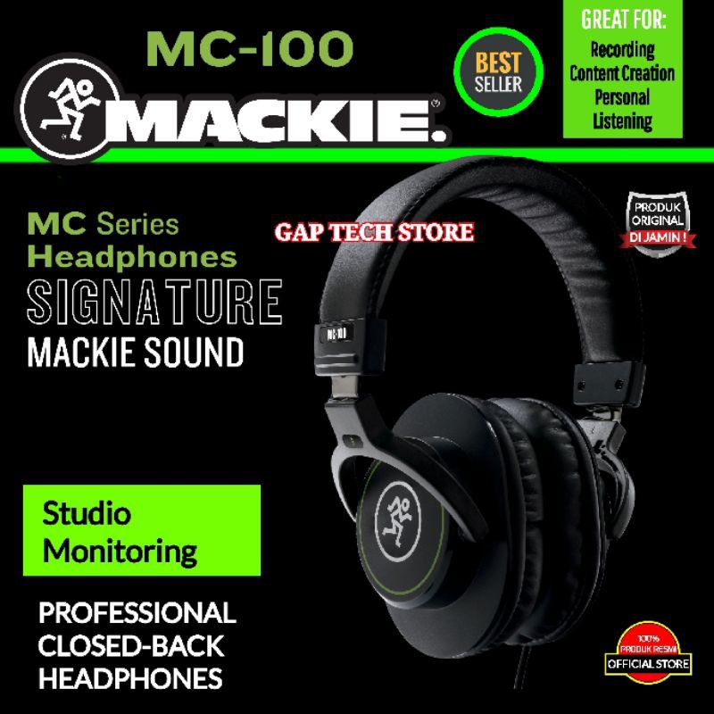 Jual MACKIE MC-100 / MC100 / MC 100 Professional Closed-Back Headphones ...