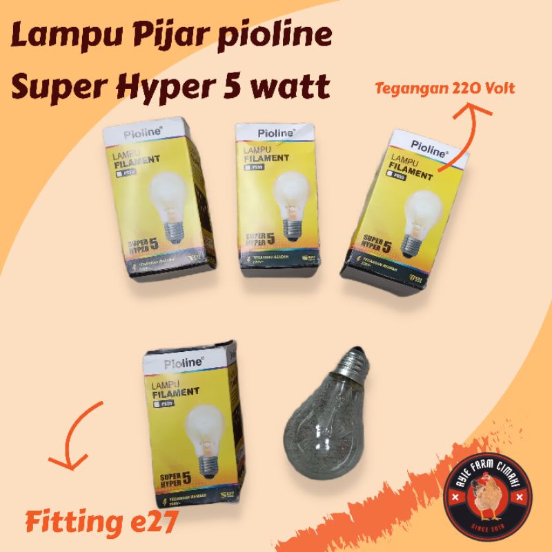 Jual LAMPU PIJAR PIOLINE SUPER HYPER 5 WATT | Shopee Indonesia