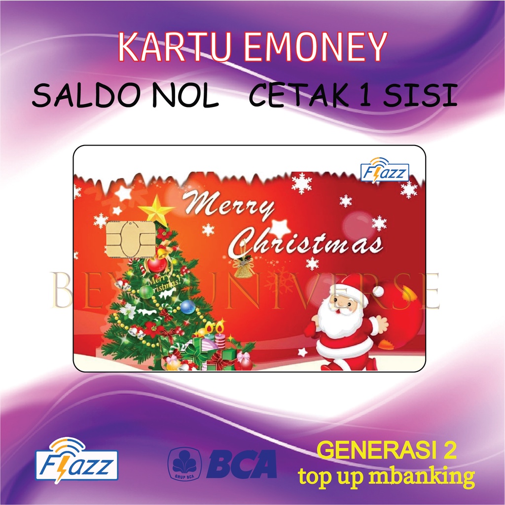 Jual Kartu FLAZZ BCA Gen 2 / E-money Mandiri E-toll Emoney Design Merry ...