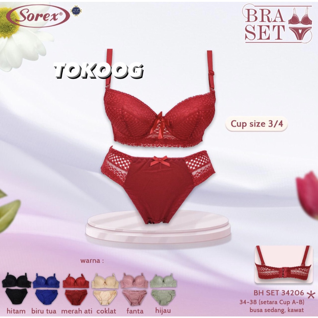 Jual BRA SET TIDAK KAWAT SOREX 33416 dan BRA SET KAWAT 34206 SETELAN BH ...