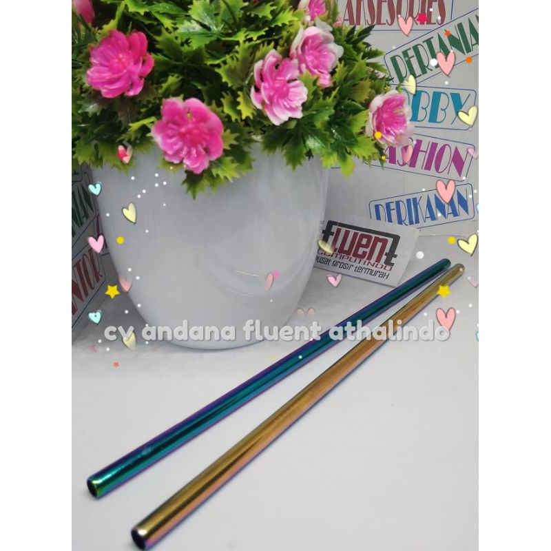 Jual Sedotan Alumunium Lurus Rainbow model Pelangi | Shopee Indonesia