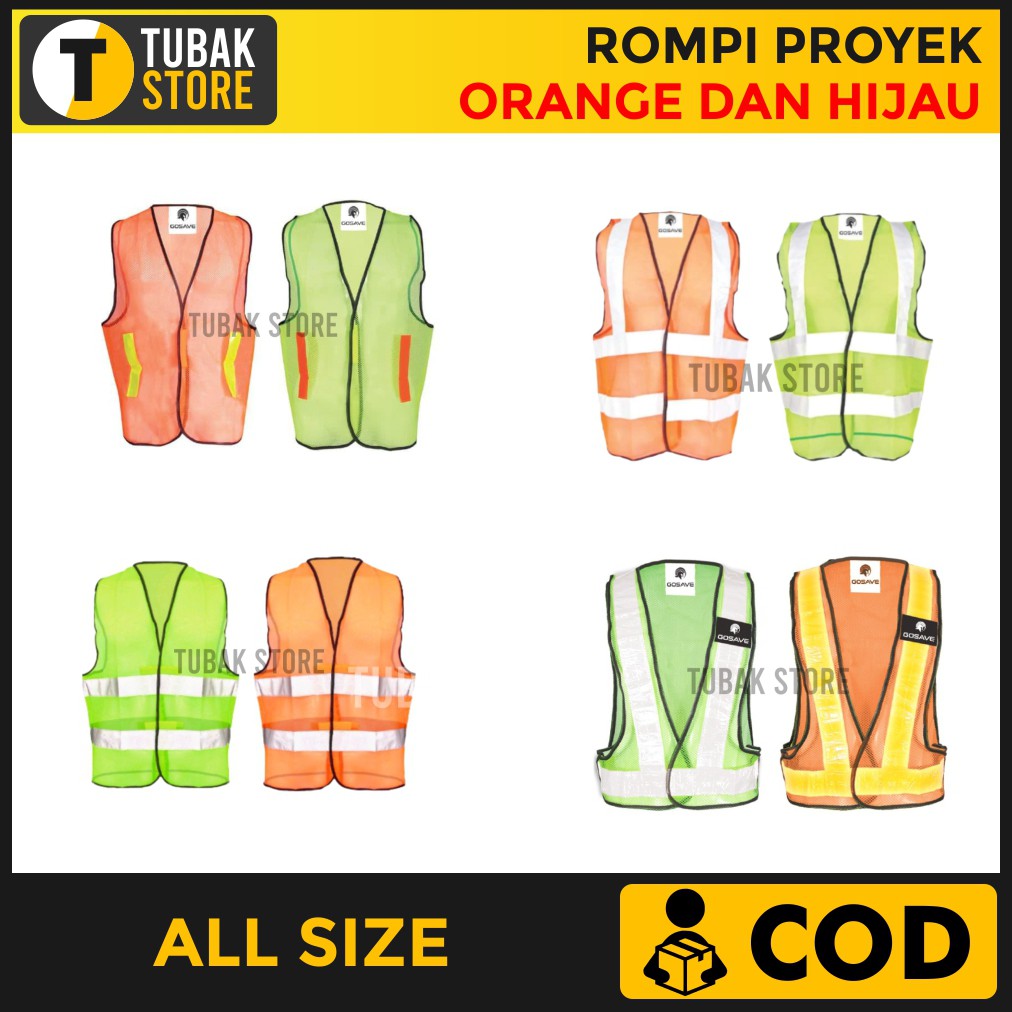 Jual Rompi Safety Proyek / Rompi Kerja 4 Jenis dan Scotlight Nyala ...