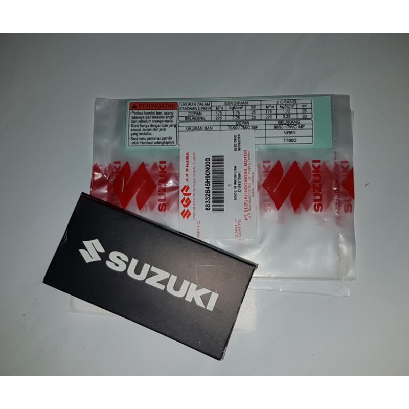Jual Set stiker label peringatan / bagasi / tekanan ban suzuki shogun ...