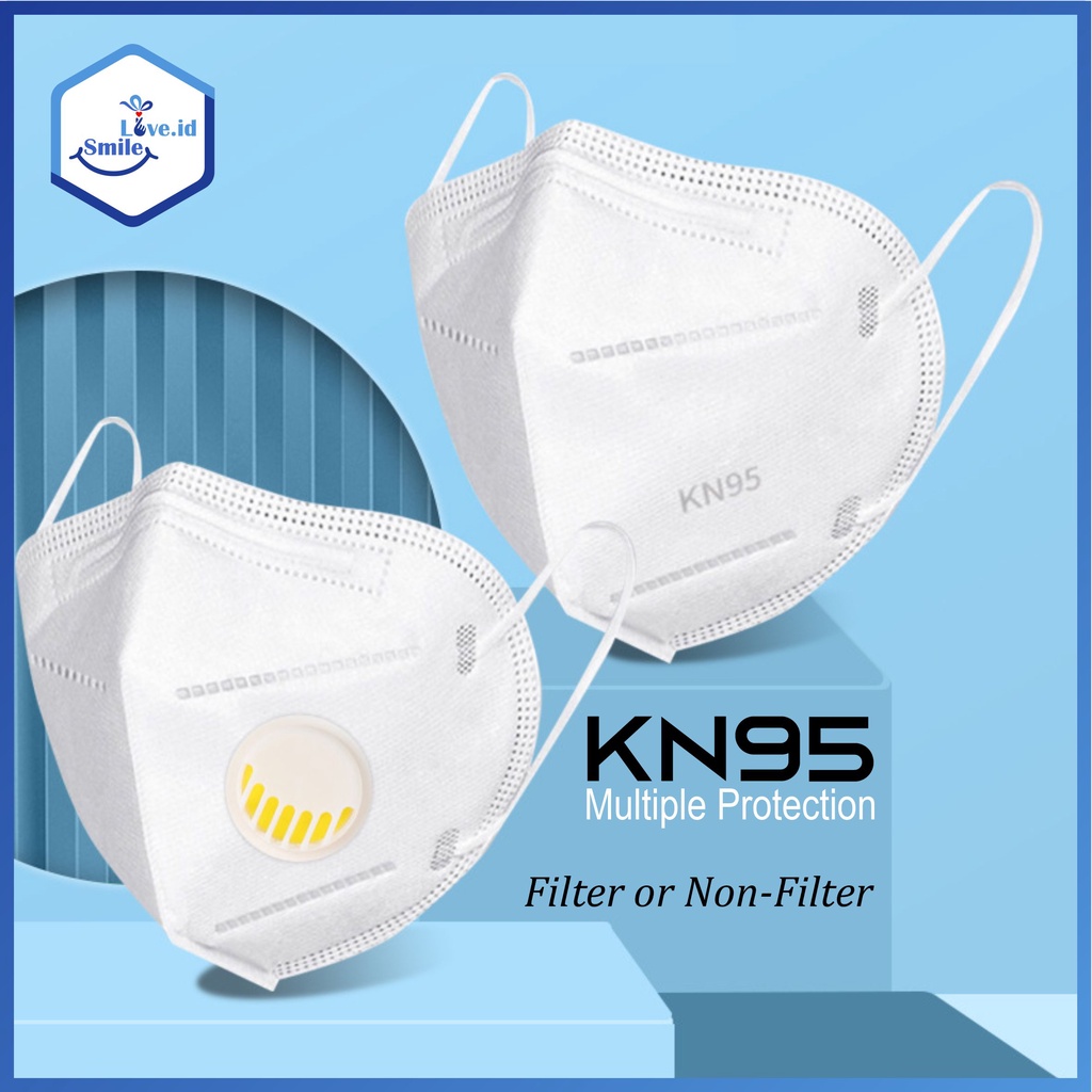 Jual Masker 5 PLY KN95 Respirator Filter and Non Filter White Mask Dewasa Facemask KN95 N95 ...