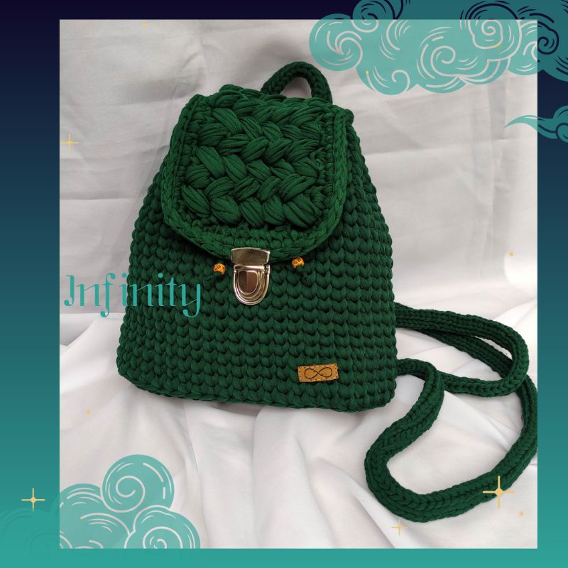 Jual Tas Ransel Rajut Kaos/ Crochet Backpack | Shopee Indonesia