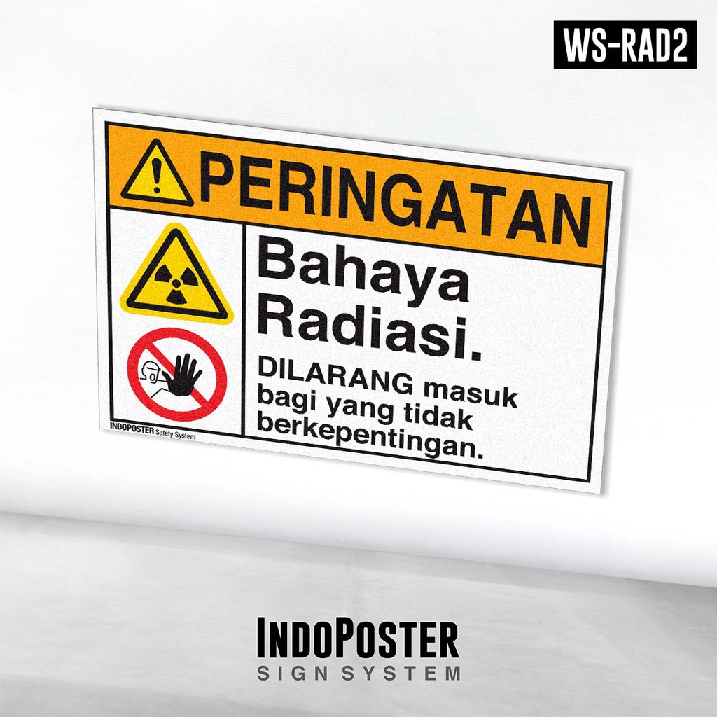 Jual Stiker Safety Sign Rambu K3 ANSI Peringatan Bahaya Radiasi ...