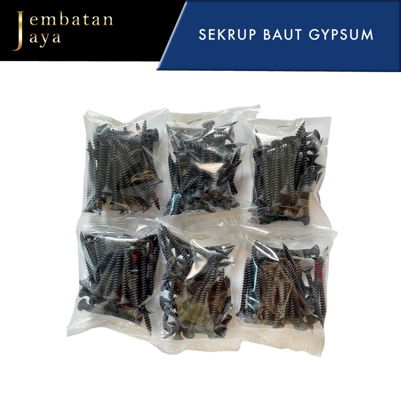Jual SEKRUP BAUT GYPSUM ECERAN DRYWALL SCREW HITAM 6x1" 6x1½" 6x2” 6x1¼ ...