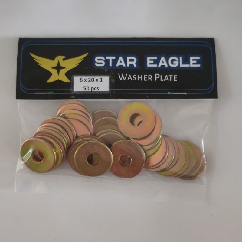 Jual Ring Plat Baut M6 (6x20x1 mm) 50 pcs putih/kuning, Washer Plate ...