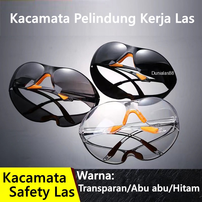 Jual Kacamata Las Kaca Mata Safety Glasses APD Gerinda Goggle Bening Clear Hitam | Shopee Indonesia
