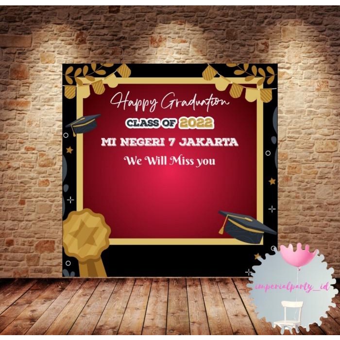 Jual Dekorasi Custom Graduate Backdrop Banner Spanduk School Graduation ...