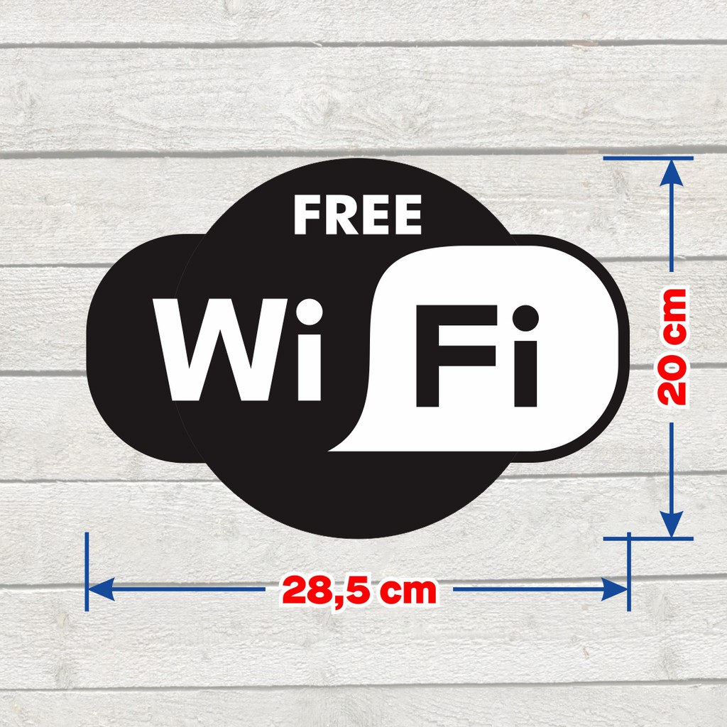 Jual Stiker Sign Vinyl Free Wi Fi label sticker wifi tahan air 28,5 x ...